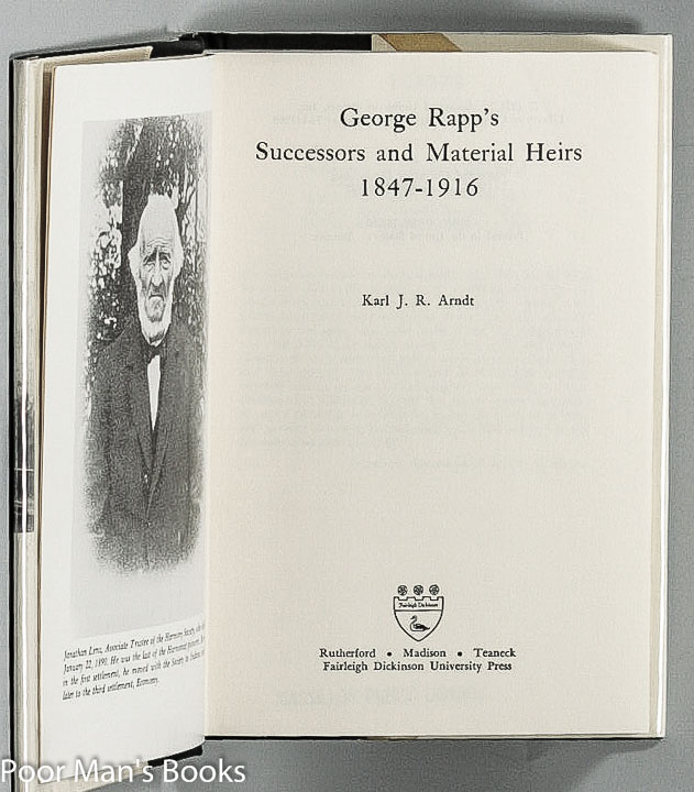 GEORGE RAPP'S SUCCESSORS AND MATERIAL HEIRS 1847-1916