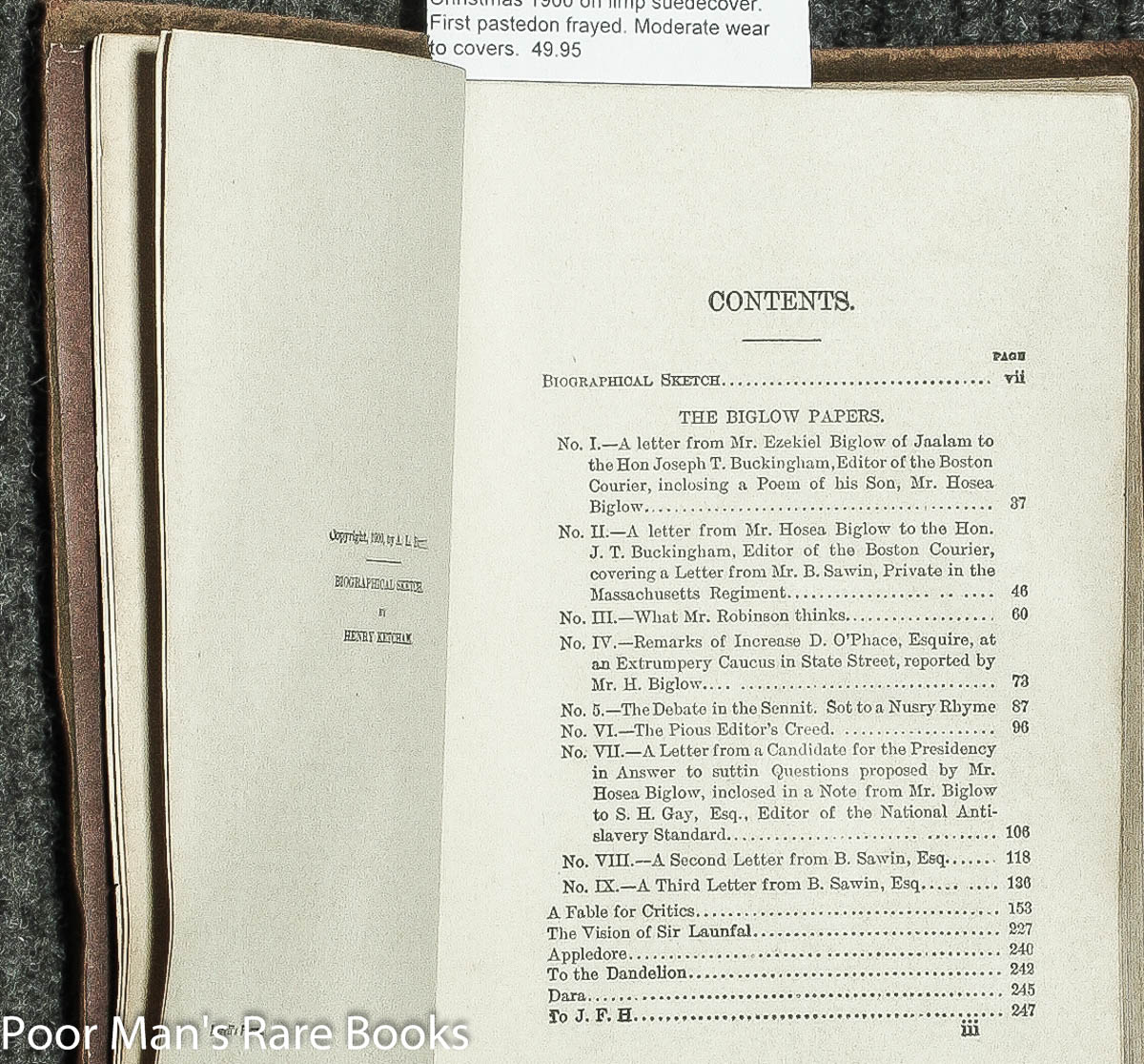 THE EARLY POEMS OF JAMES RUSSELL LOWELL: INCLUDING THE BIGLOW PAPERS ...