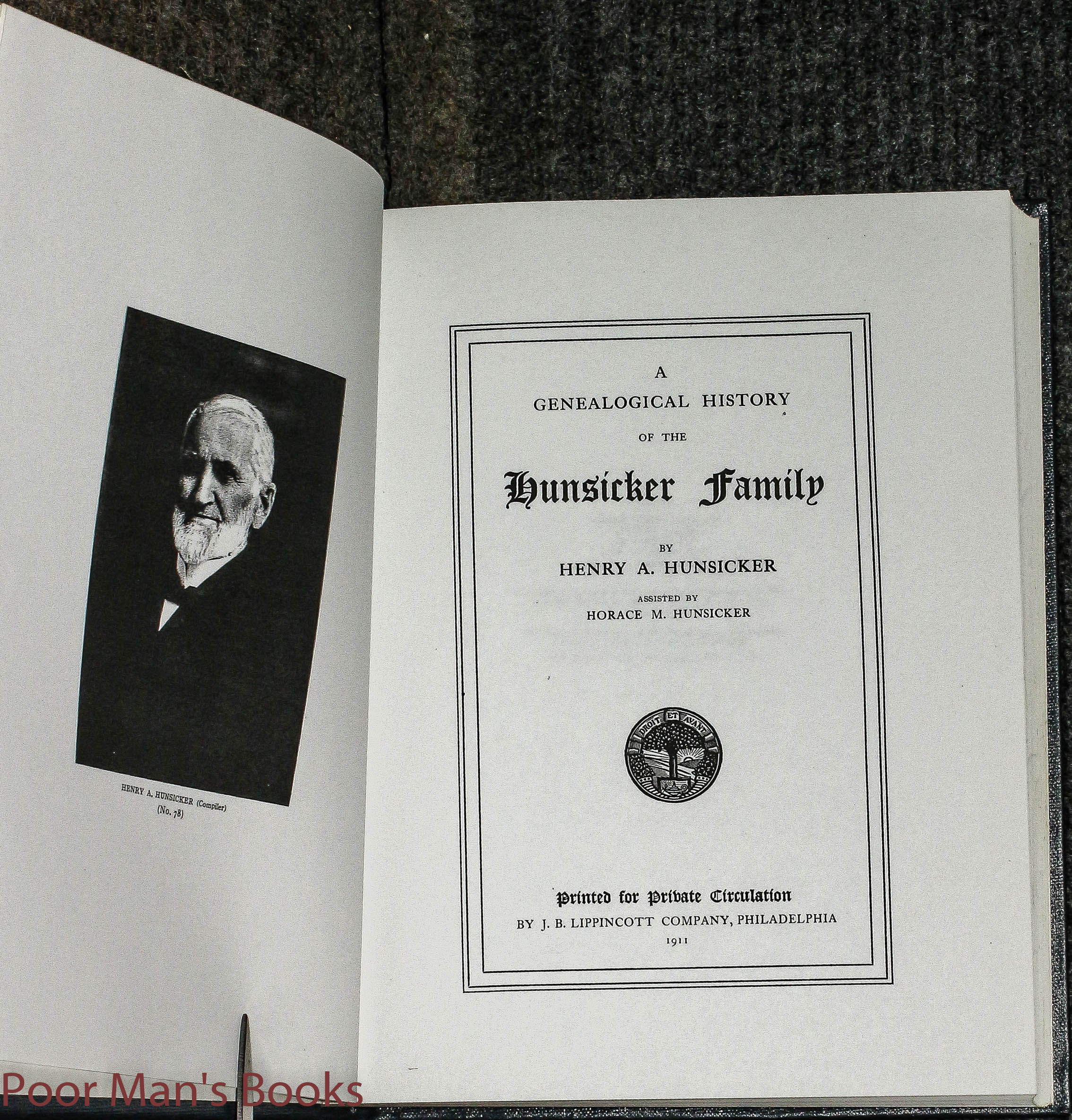 A Genaeolgical Record Of The Hunsicker Family 1911
