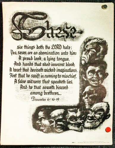 Anti-defamation League Poster, "There Are Six Things That The Lord Doth ...