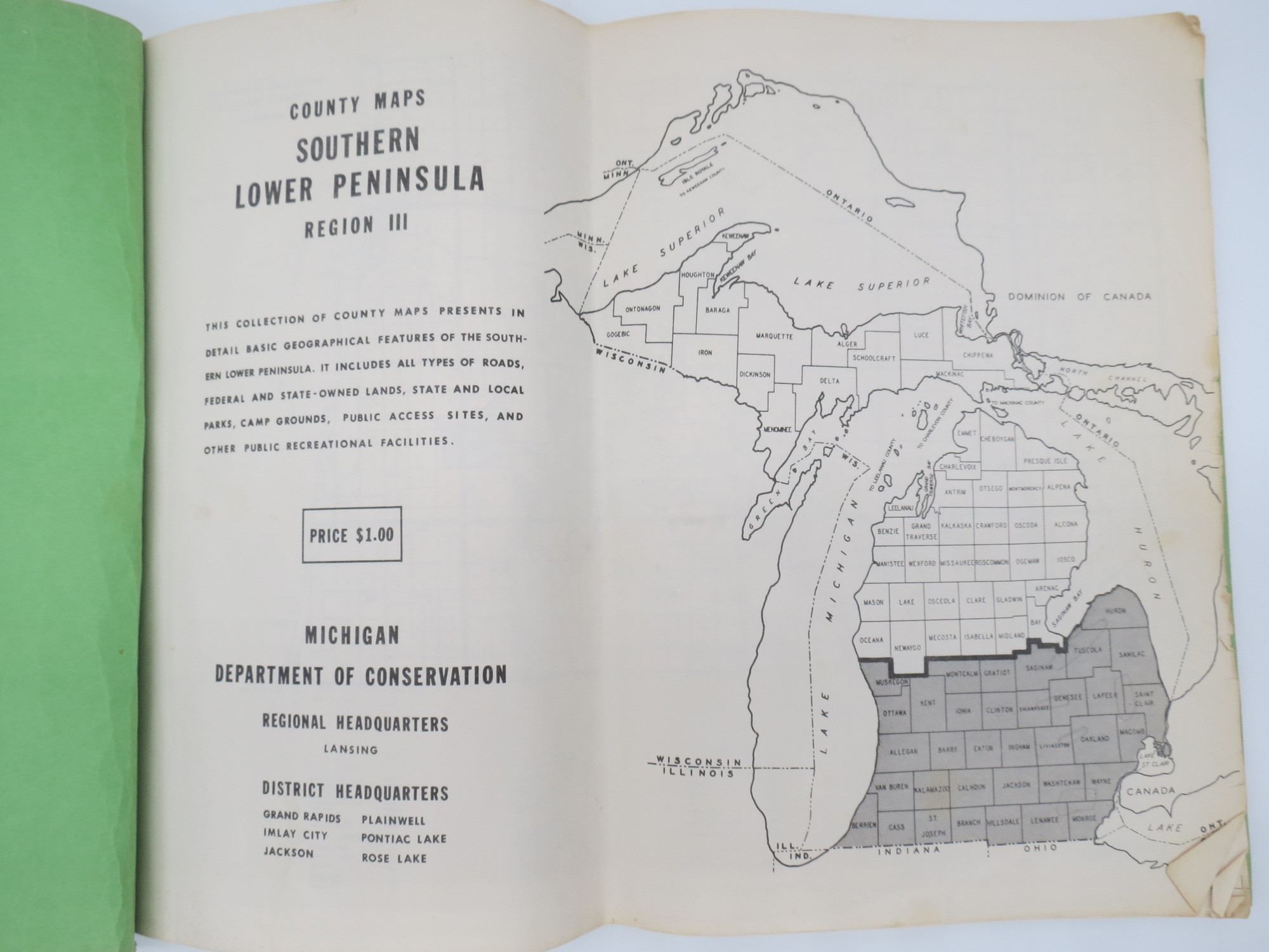 COUNTY MAPS, SOUTHERN LOWER PENINSULA, REGION III (3)