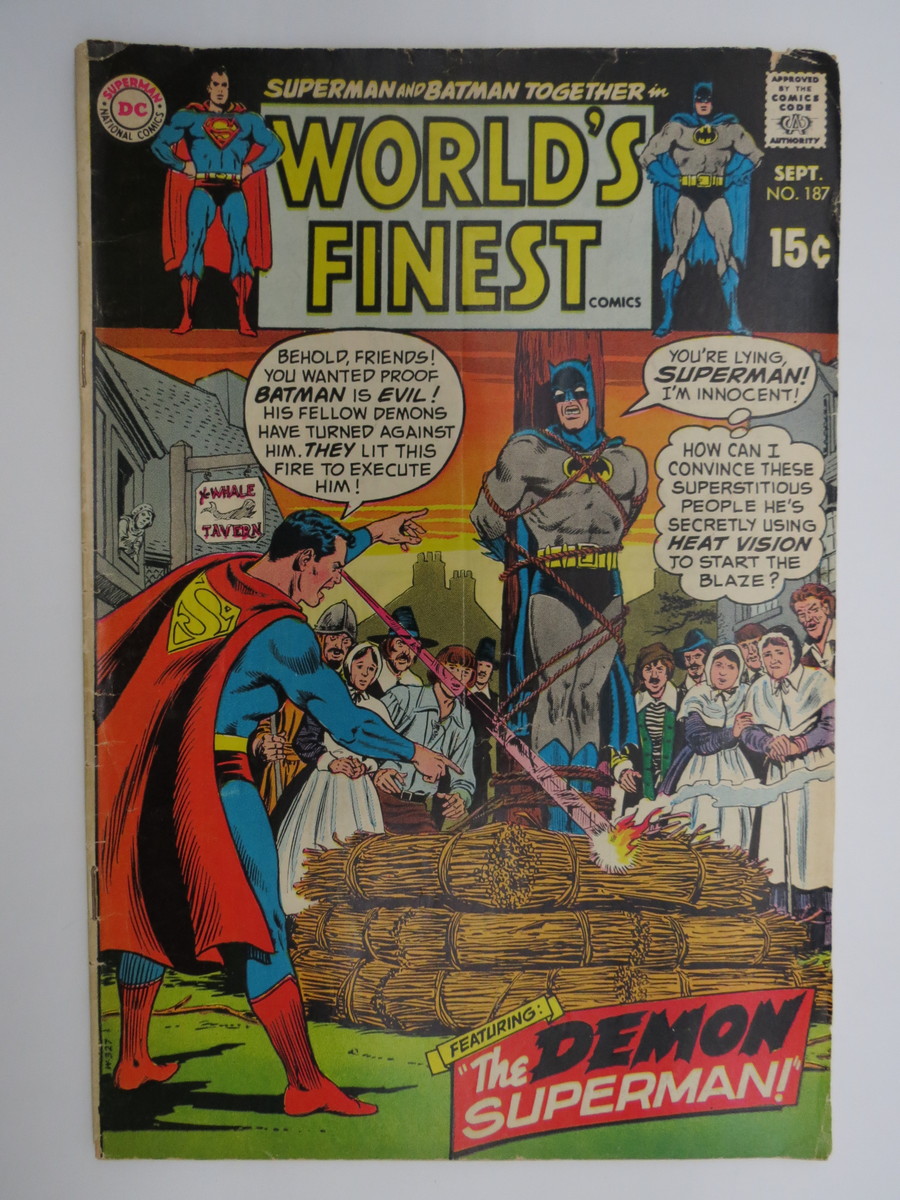 WORLD'S FINEST COMICS NO. 187, SEPT. 1969, SUPERMAN AND BATMAN TOGETHER