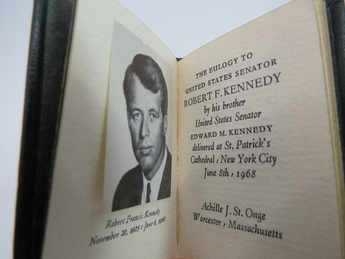 THE EULOGY TO ROBERT F. KENNEDY (MINIATURE BOOK) By His Brother United ...