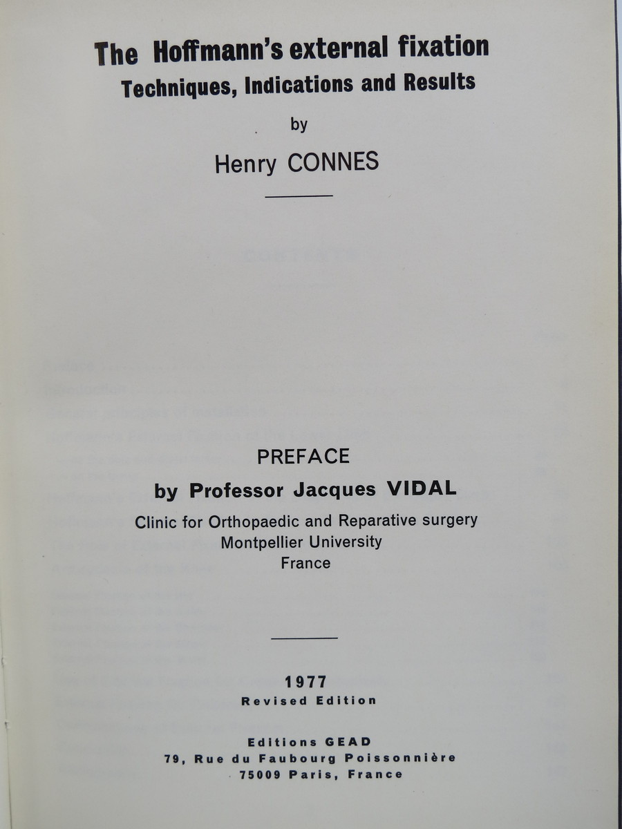 the hoffman's external fixation Techniques, Indications and Results