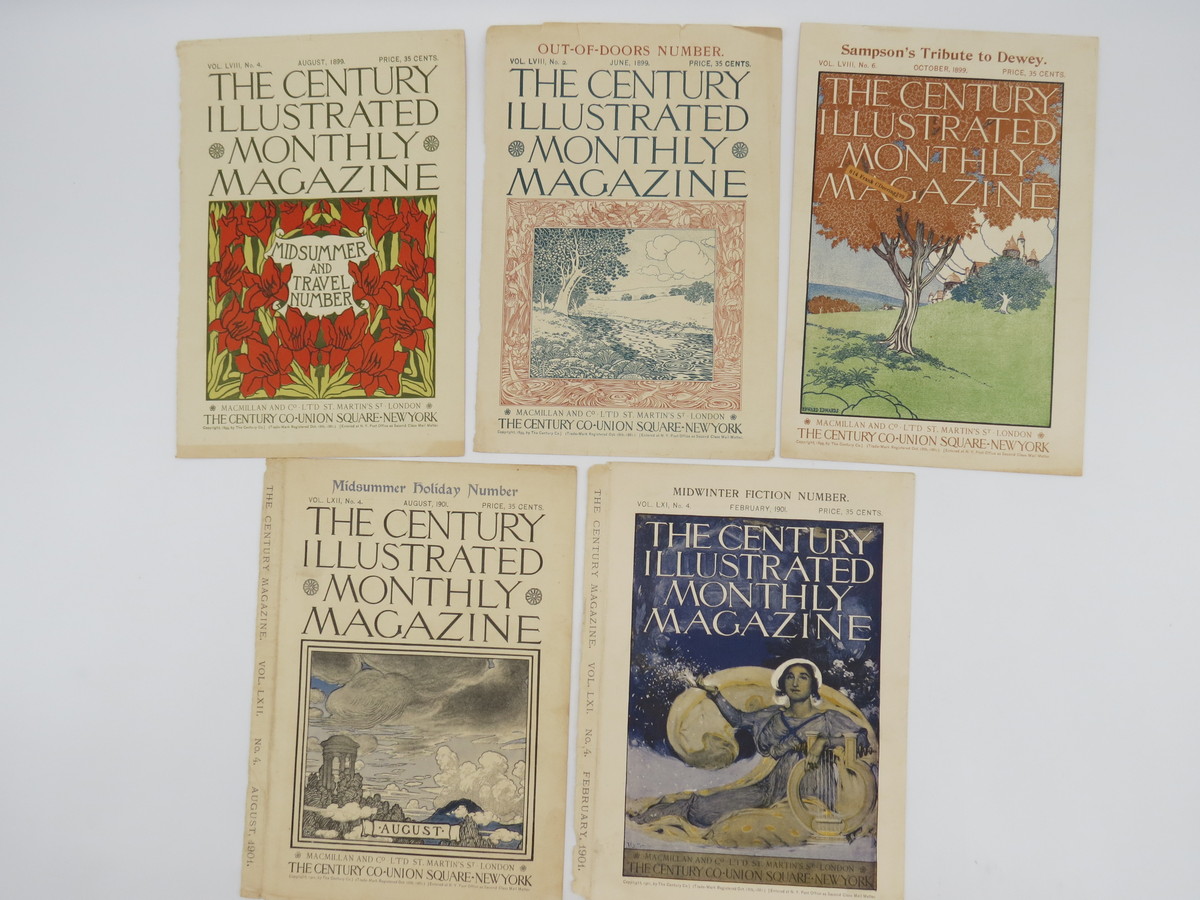 5 CENTURY ILLUSTRATED MONTHLY MAGAZINE COVERS 1899-1901 ART NOUVEAU