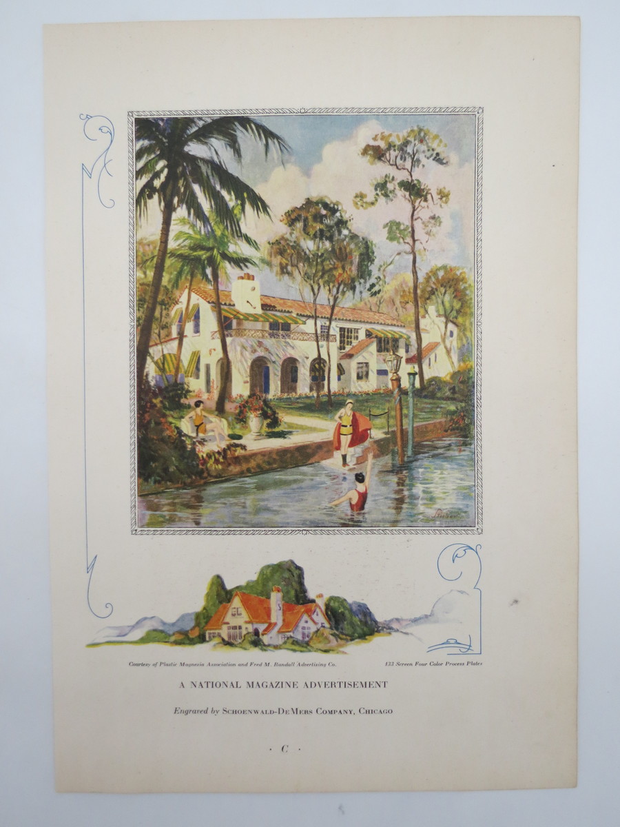 VINTAGE FLAPPERS RESORT BEACH AD PRINT