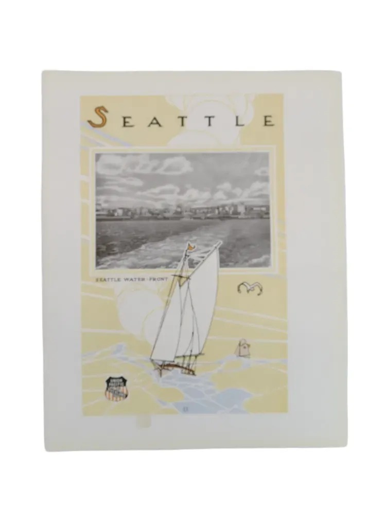 ANTIQUE 1914 UNION PACIFIC SEATTLE WATER FRONT PRINT AD