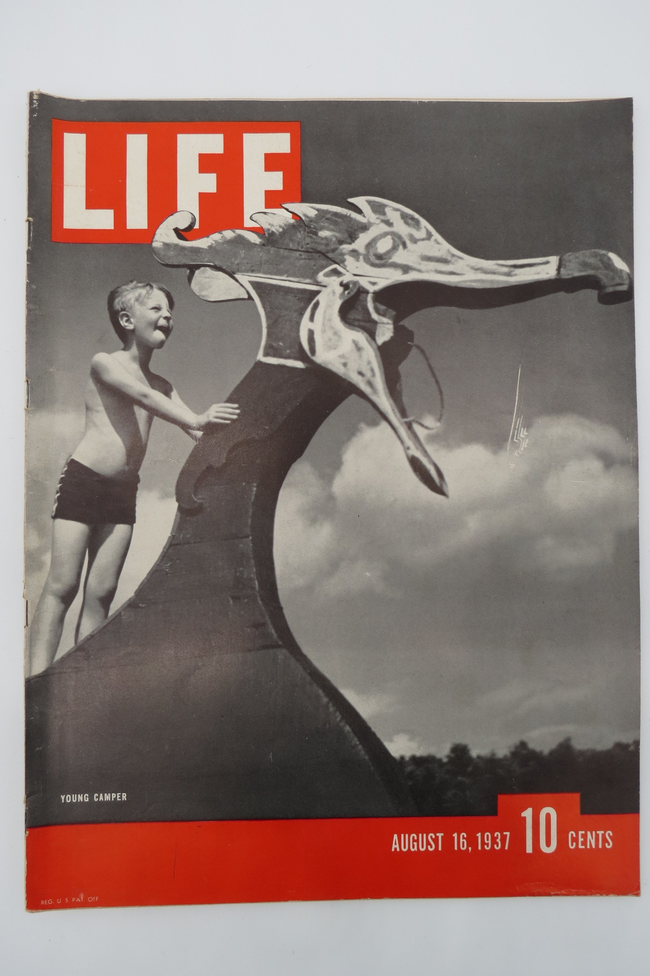 LIFE MAGAZINE, AUGUST 16, 1937 (YOUNG CAMPER)