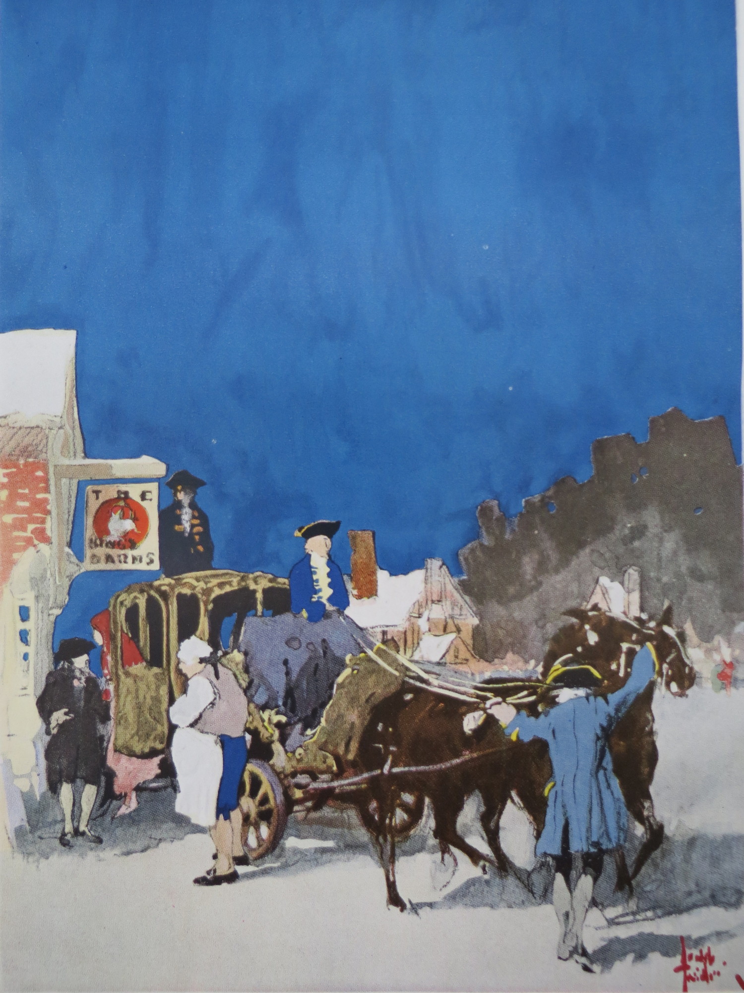 VINTAGE AMERICAN REVOLUTION COLOR PRINT