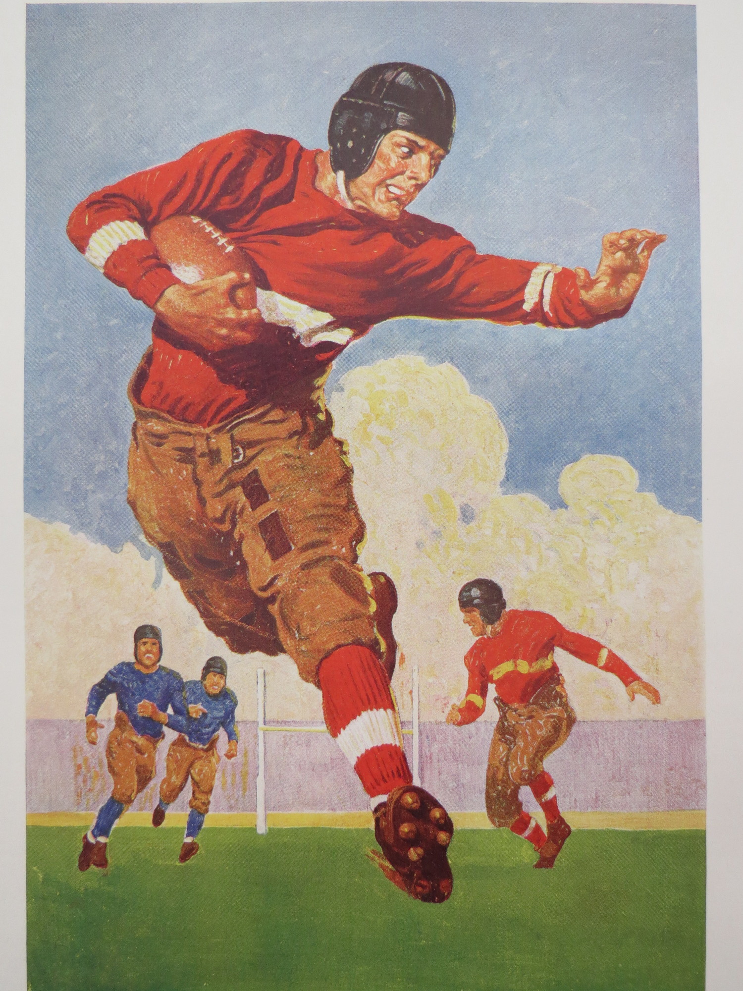 VINTAGE "PEP" FOOTBALL PLAYERS COLOR PRINT