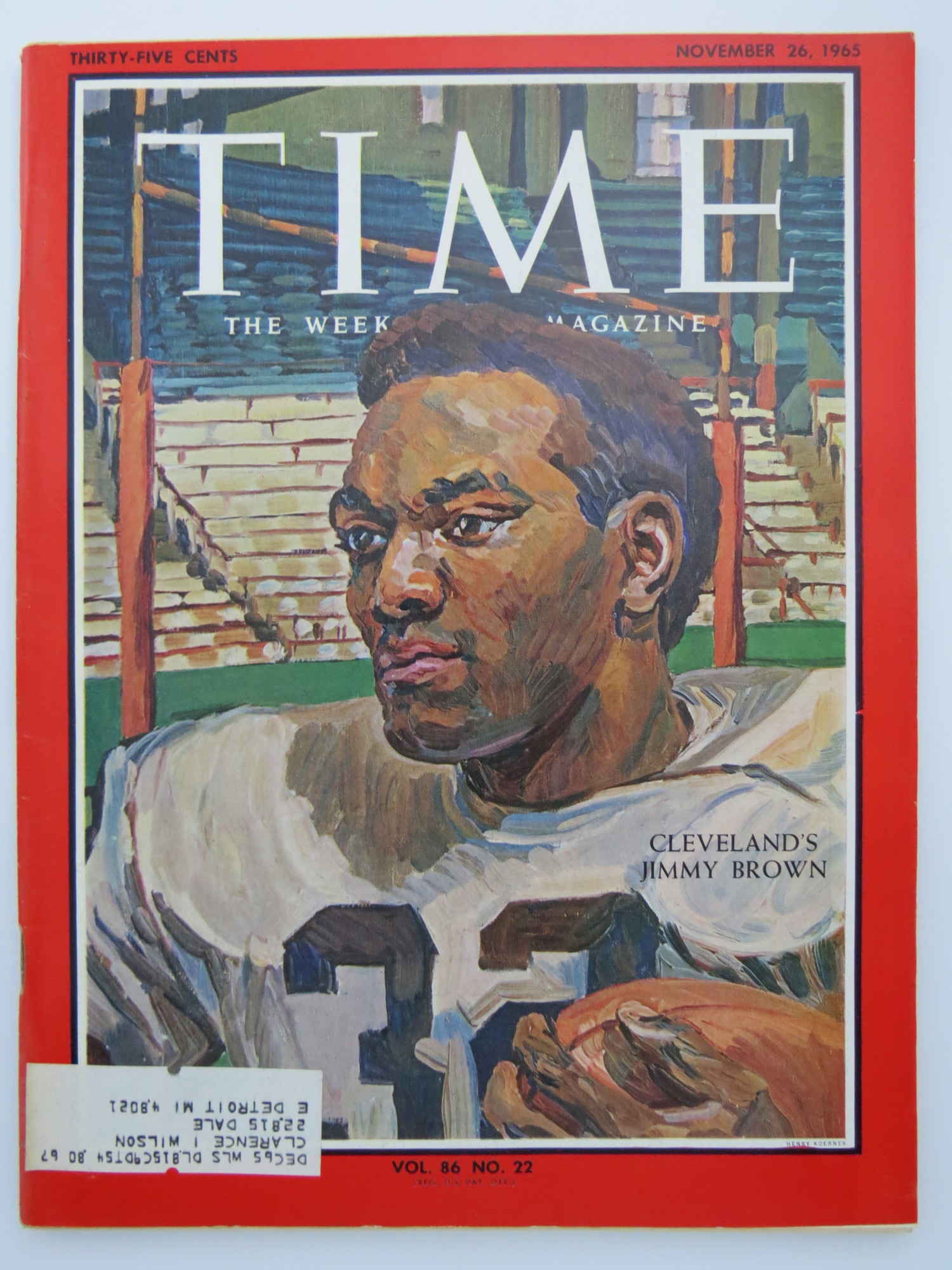 TIME MAGAZINE NOVEMBER 26, 1965 (CLEVELAND'S JIMMY BROWN)