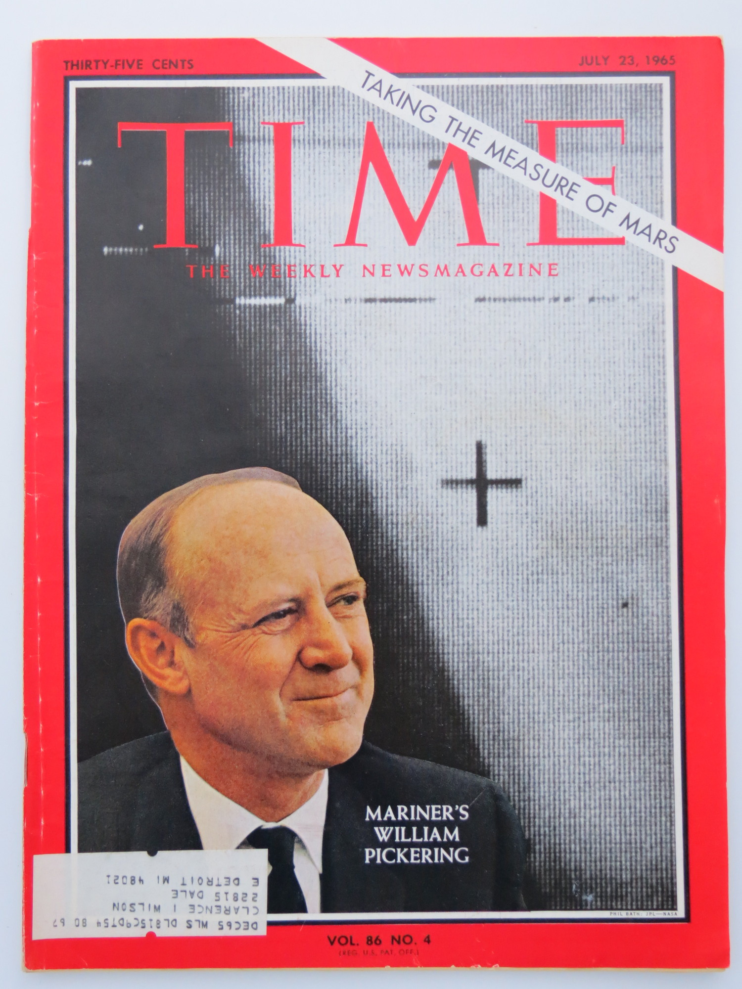 TIME MAGAZINE JULY 23, 1965 (TAKING THE MEASURE OF MARS MARINER'S ...