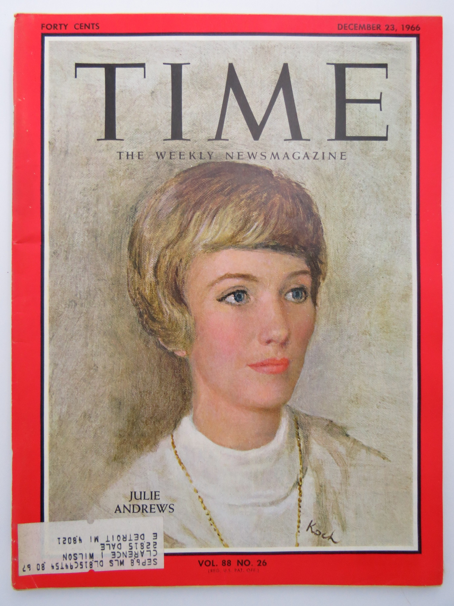 TIME MAGAZINE DECEMBER 23, 1966 (JULIE ANDREWS)