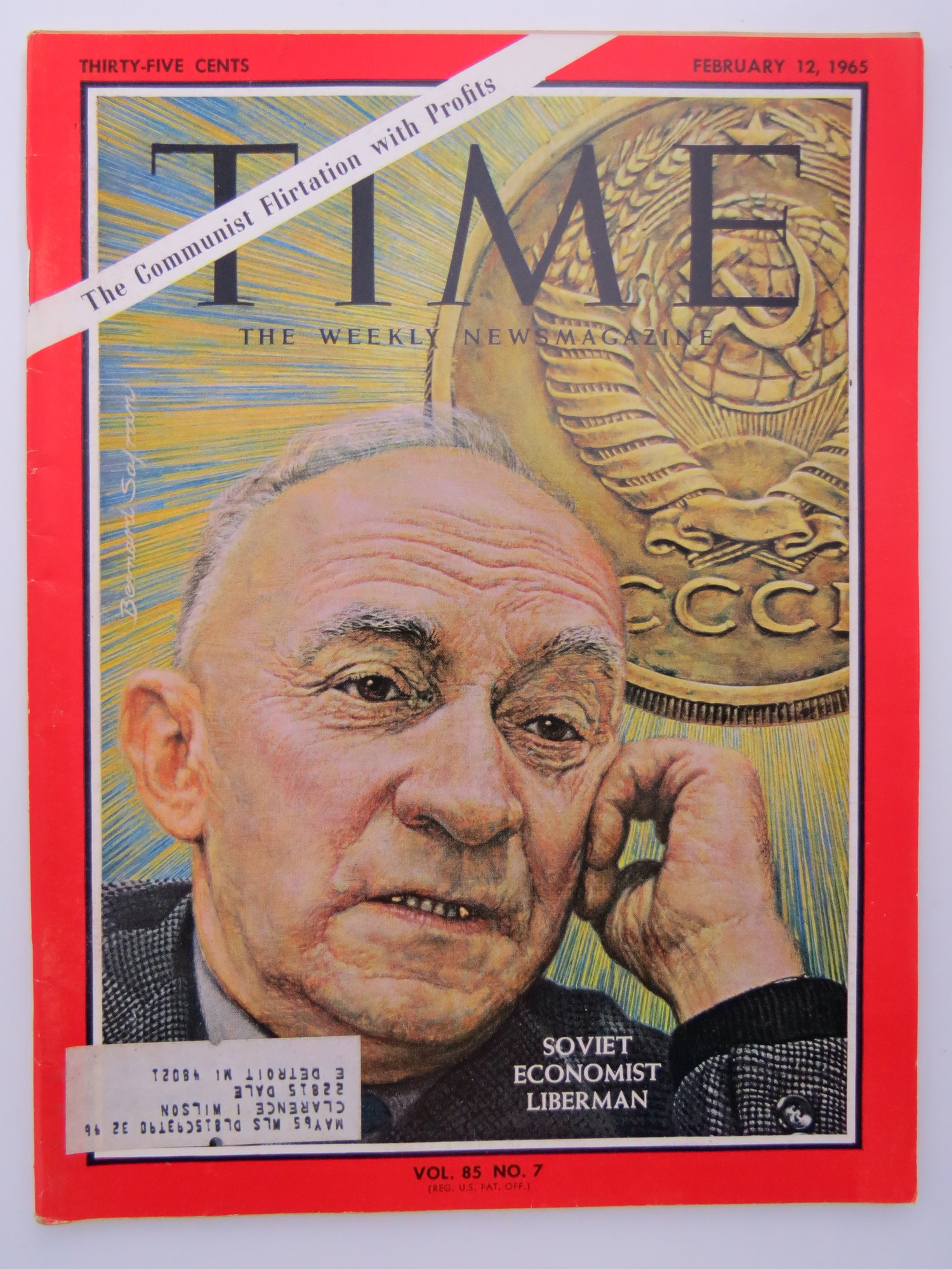 TIME MAGAZINE FEBRUARY 12, 1965 (SOVIET ECONOMIST LIBERMAN)
