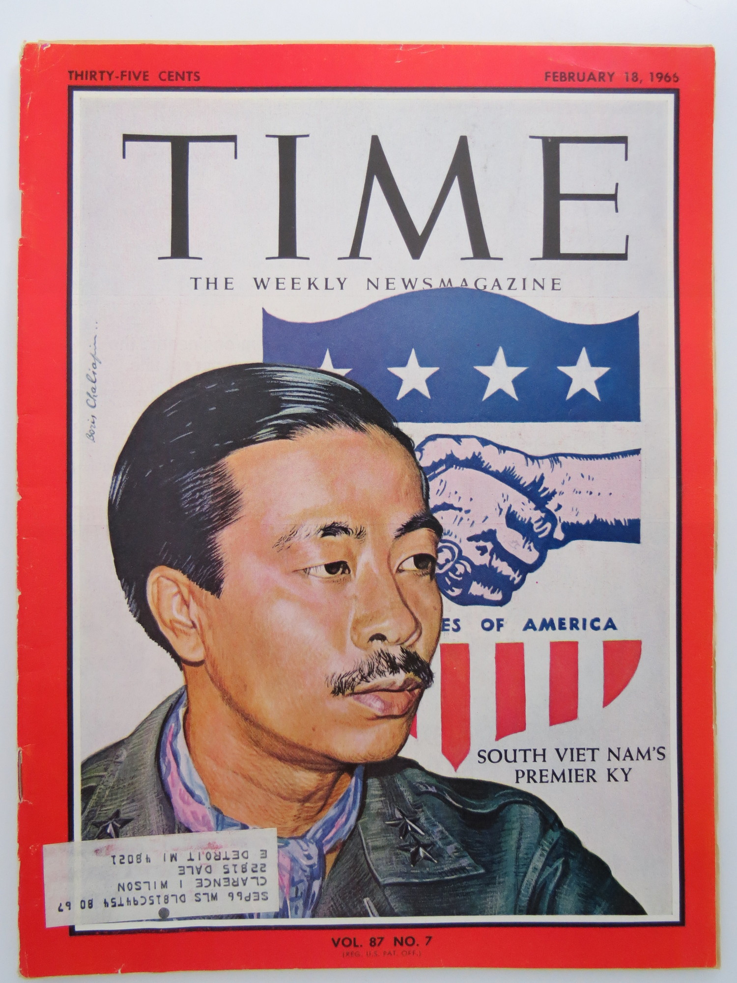TIME MAGAZINE FEBRUARY 19, 1965 (U.S. COMMANDER WESTMORLAND)