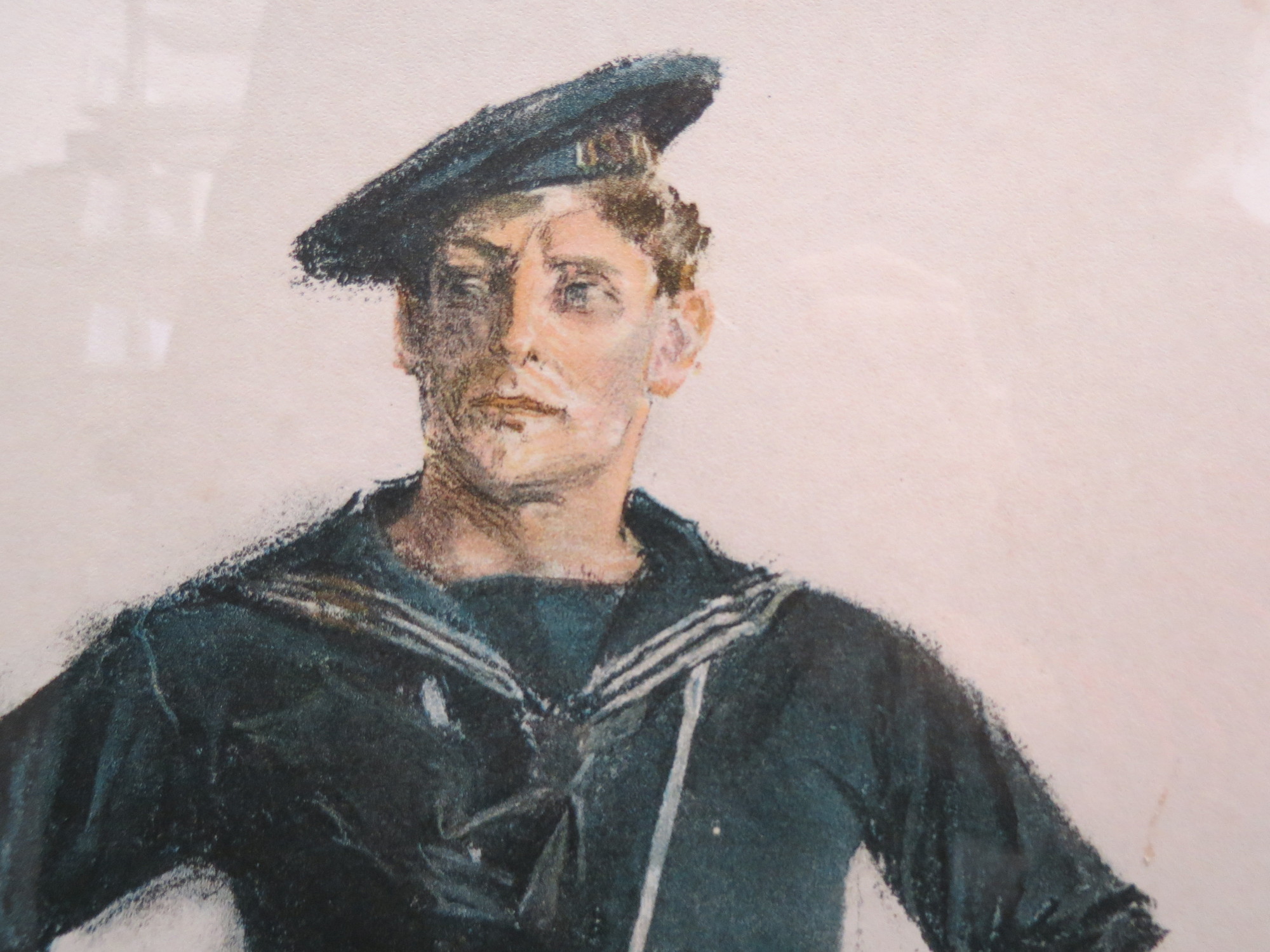 ORIGINAL LITHOGRAPH PRINT A JACK TAR (SPANISH AMERICAN WAR) SAILOR