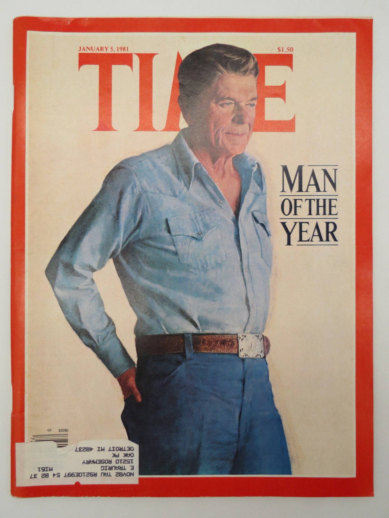 TIME MAGAZINE, JANUARY 5, 1981 (RONALD REAGAN: MAN OF THE YEAR)