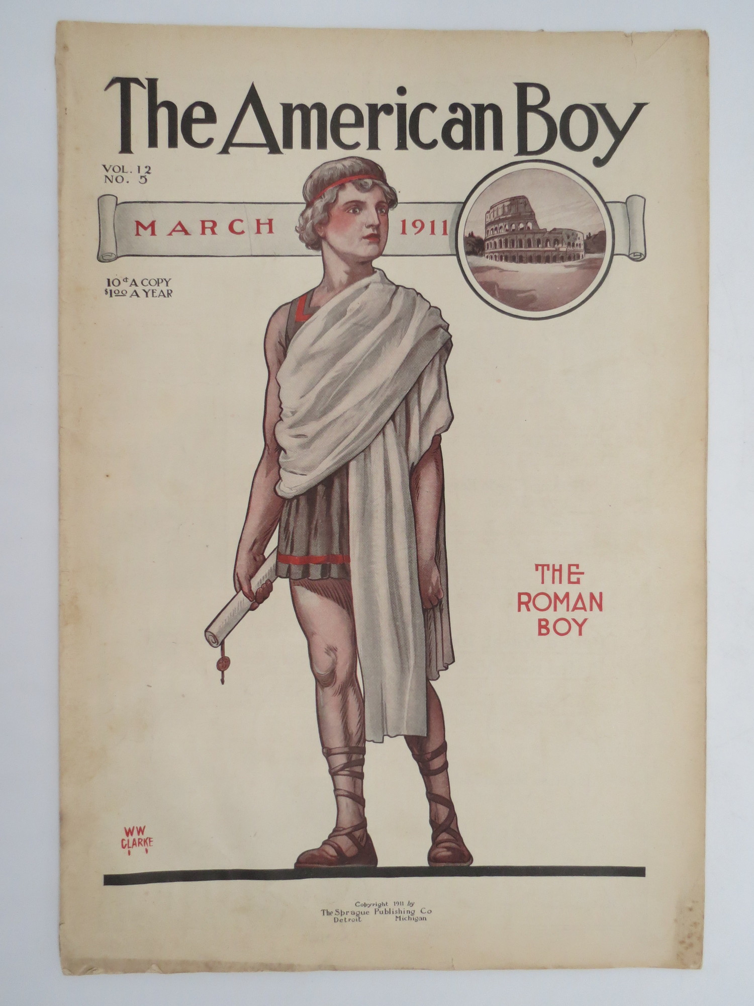 THE AMERICAN BOY MAGAZINE, MARCH 1911 (THE ROMAN BOY COVER)