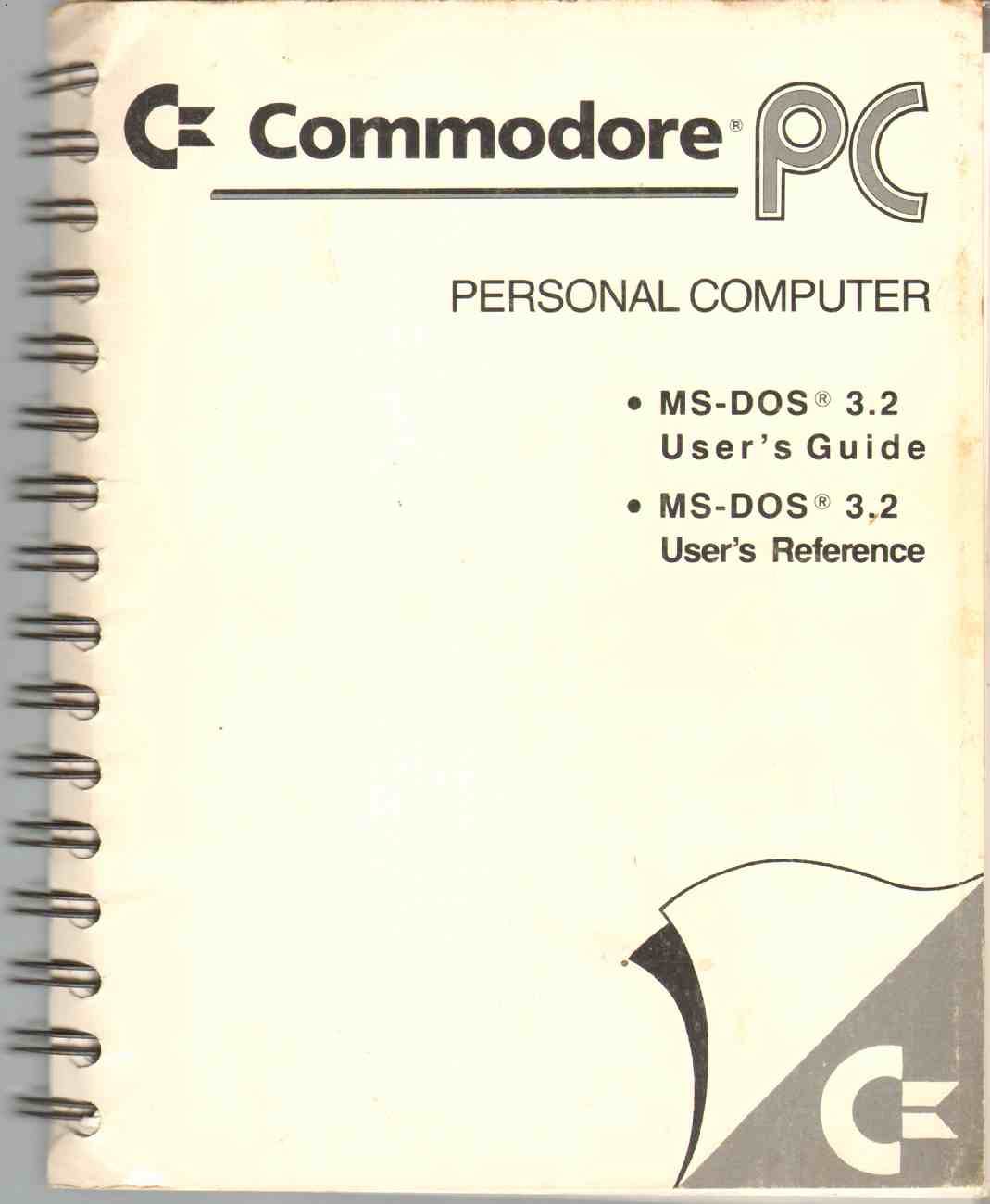 COMMODORE PC PERSONAL COMPUTER MS-DOS 3.2 User's Guide & Reference
