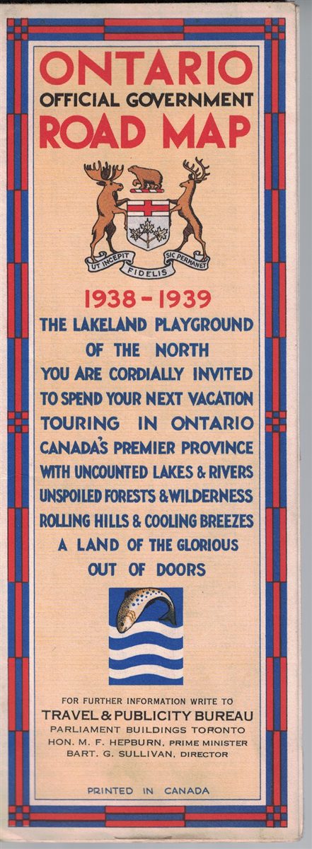 Ontario Official Government Road Map, 1938-1939