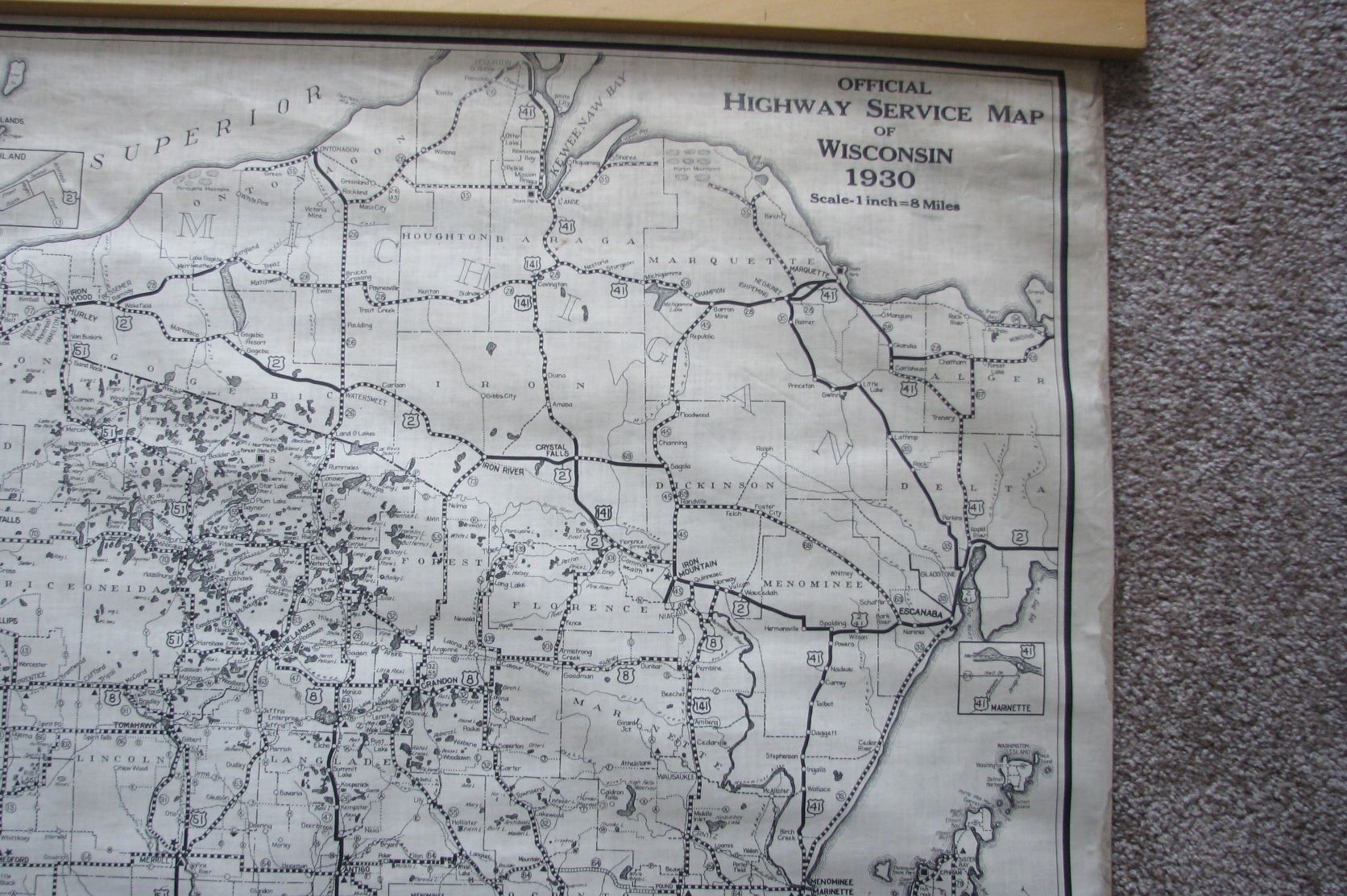 Official Highway Service Map of Wisconsin, 1930 [large]