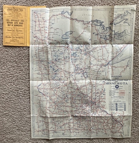 Hudson's 1925 Standard Road Map of Minnesota [Officially Revised Auto ...