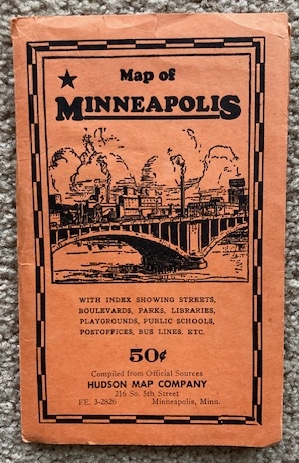 Hudsons Indexed Map of Minneapolis [Hudson Map Company Street Map]