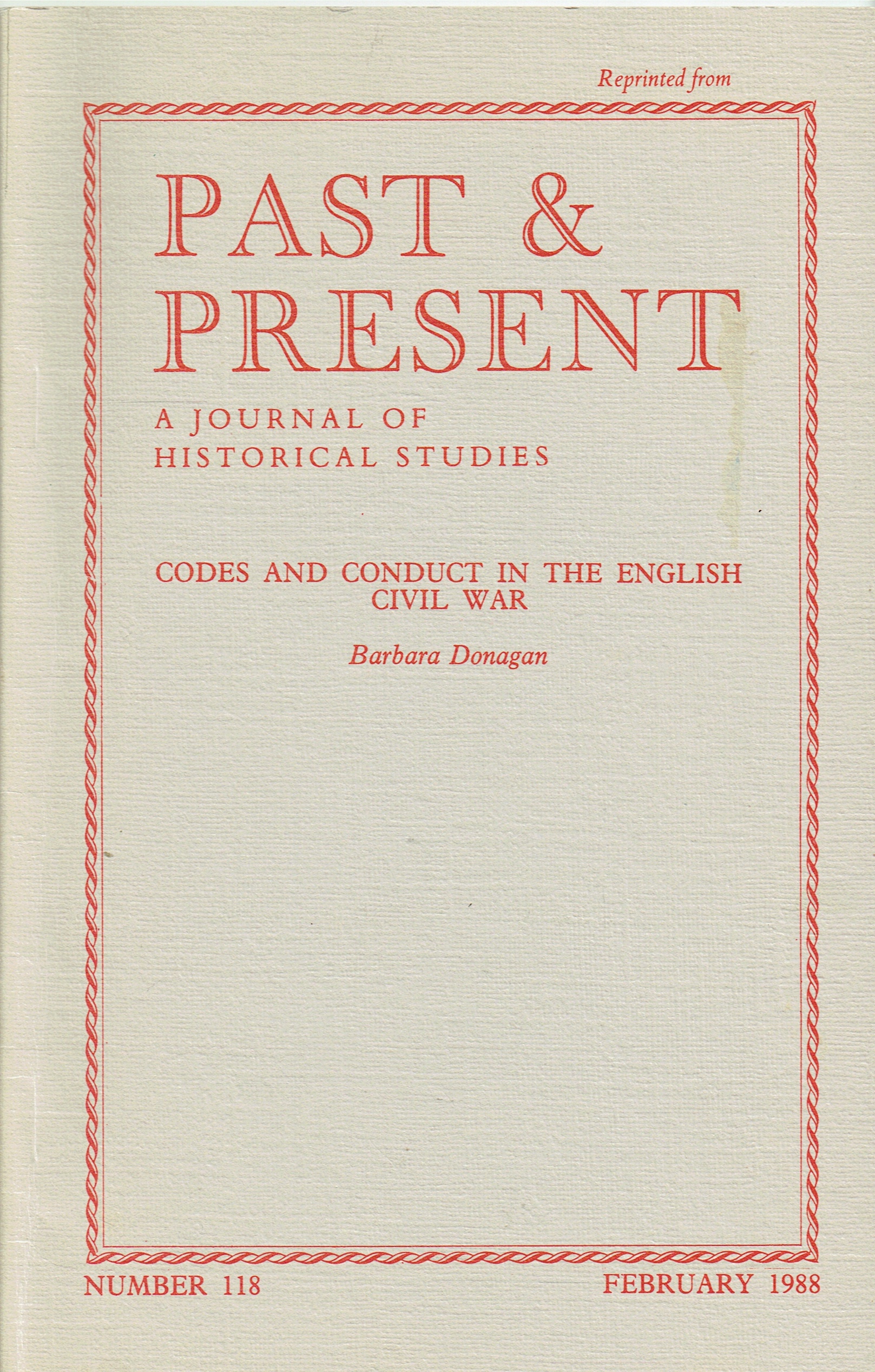 CODES AND CONDUCT IN THE ENGLISH CIVIL WAR