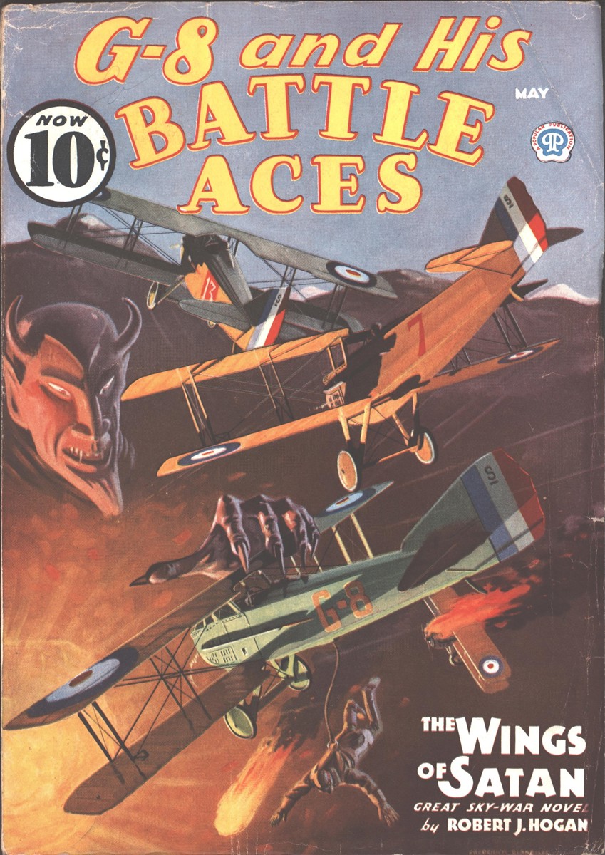 G-8 and His Battle Aces 1936 May. Devil Satan Cover.