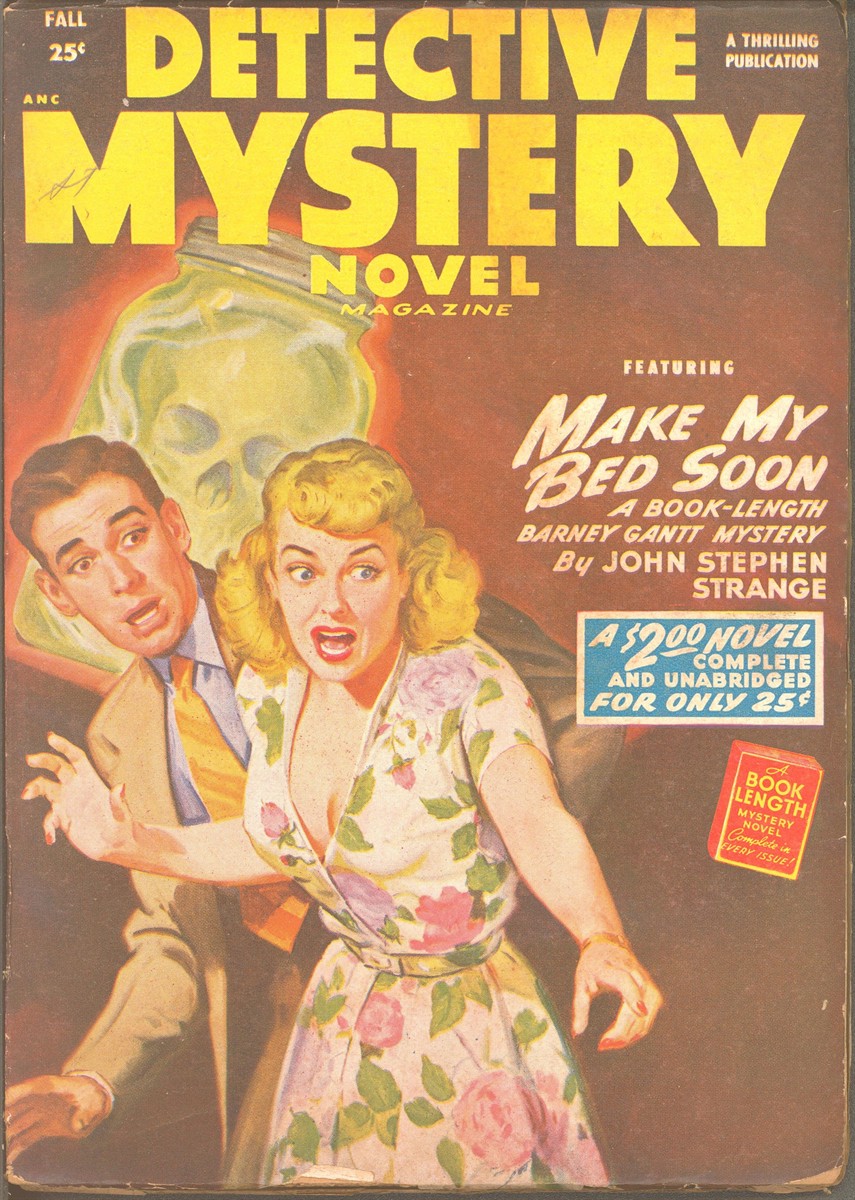 Detective Mystery Novel 1949 Fall. Skull Cover.