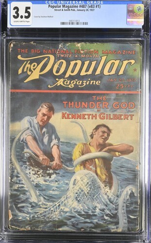 Popular Magazine 1927, January 20, #487. Classic Octopus Cover Art.