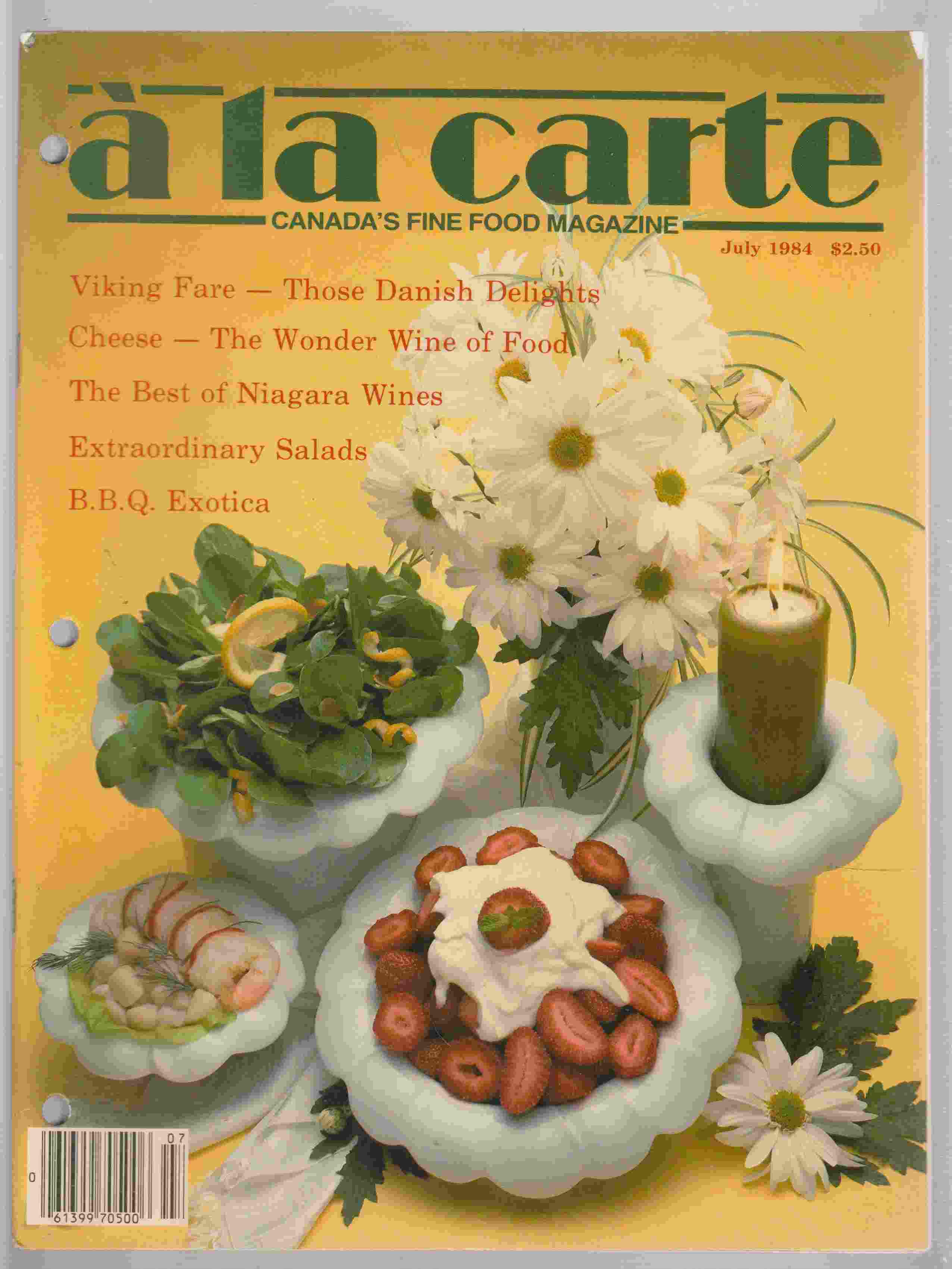 à la carte Canada's Fine Food Magazine March 1984 Volume 1 No. 3
