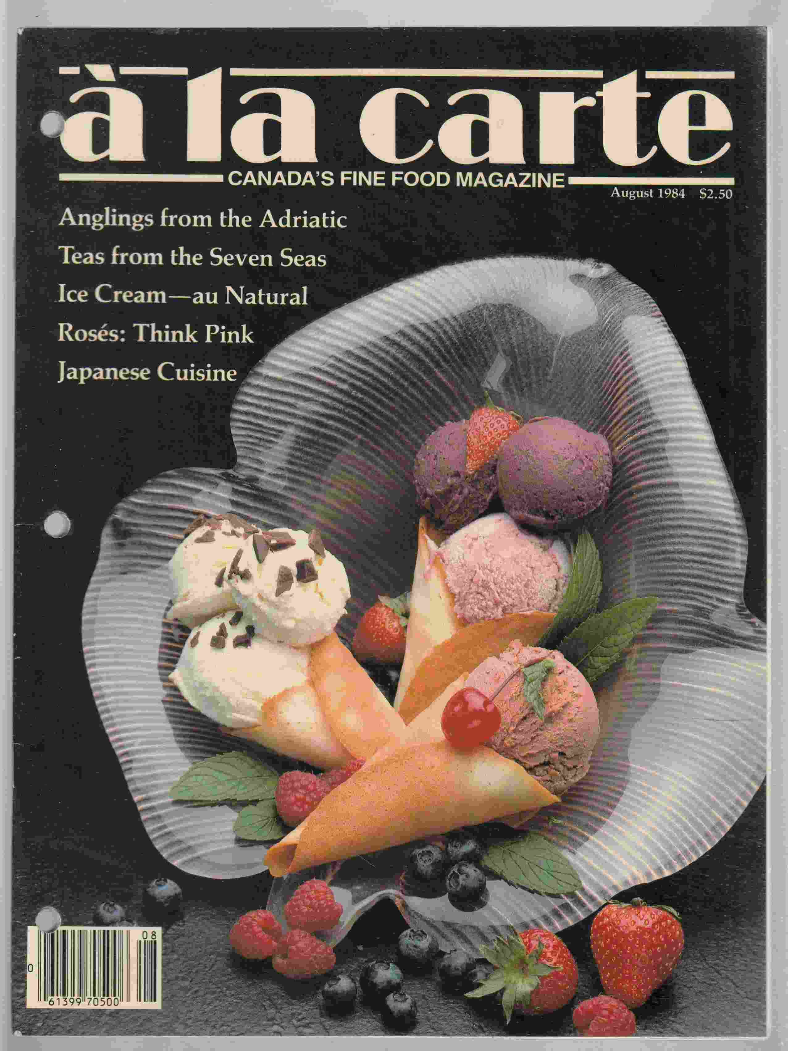 à la carte Canada's Fine Food Magazine March 1984 Volume 1 No. 3