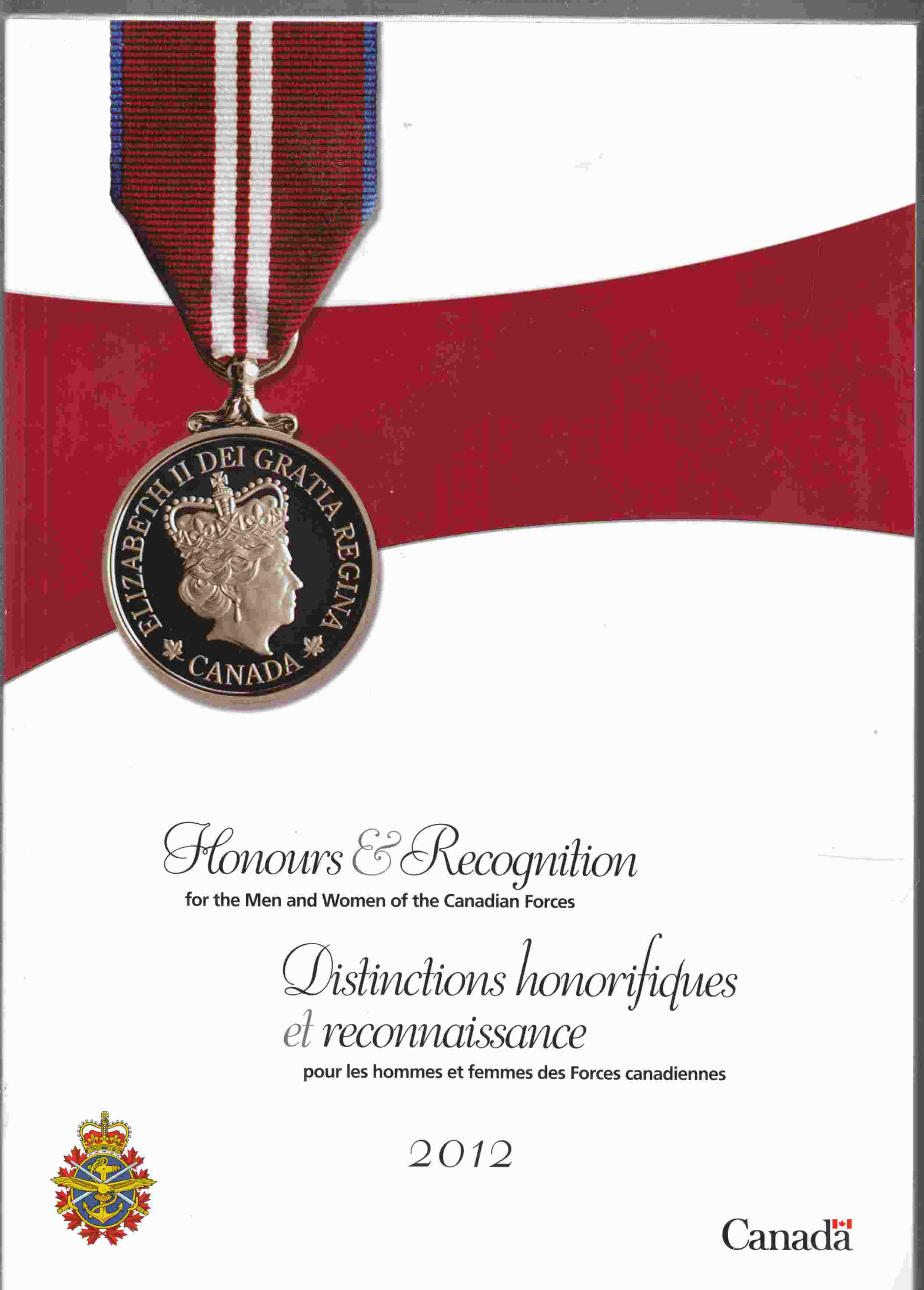 Honours & Recognition for the Men and Women of the Canadian Forces 2012 ...