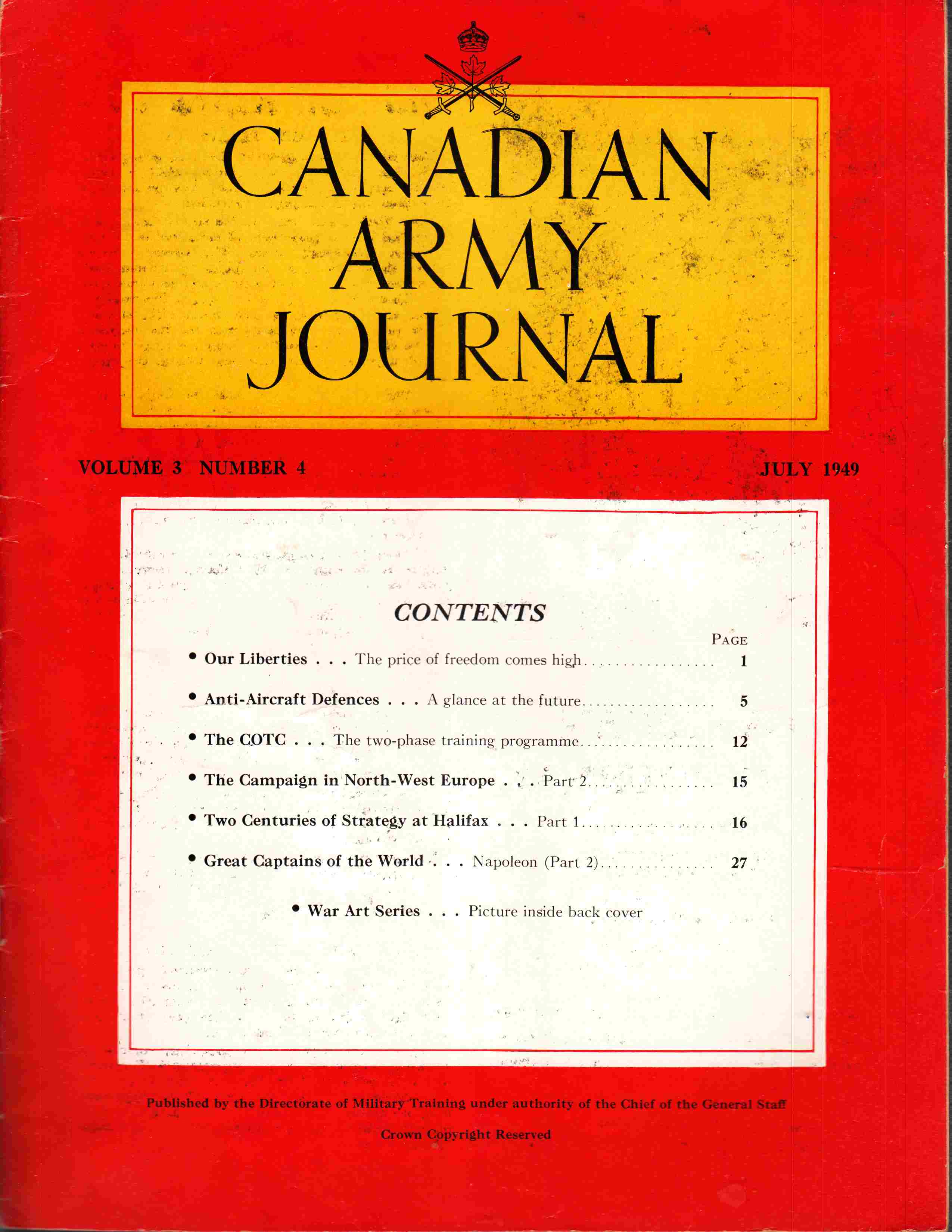 The Canadian Army Journal Vol. XI No. 3 July 1957