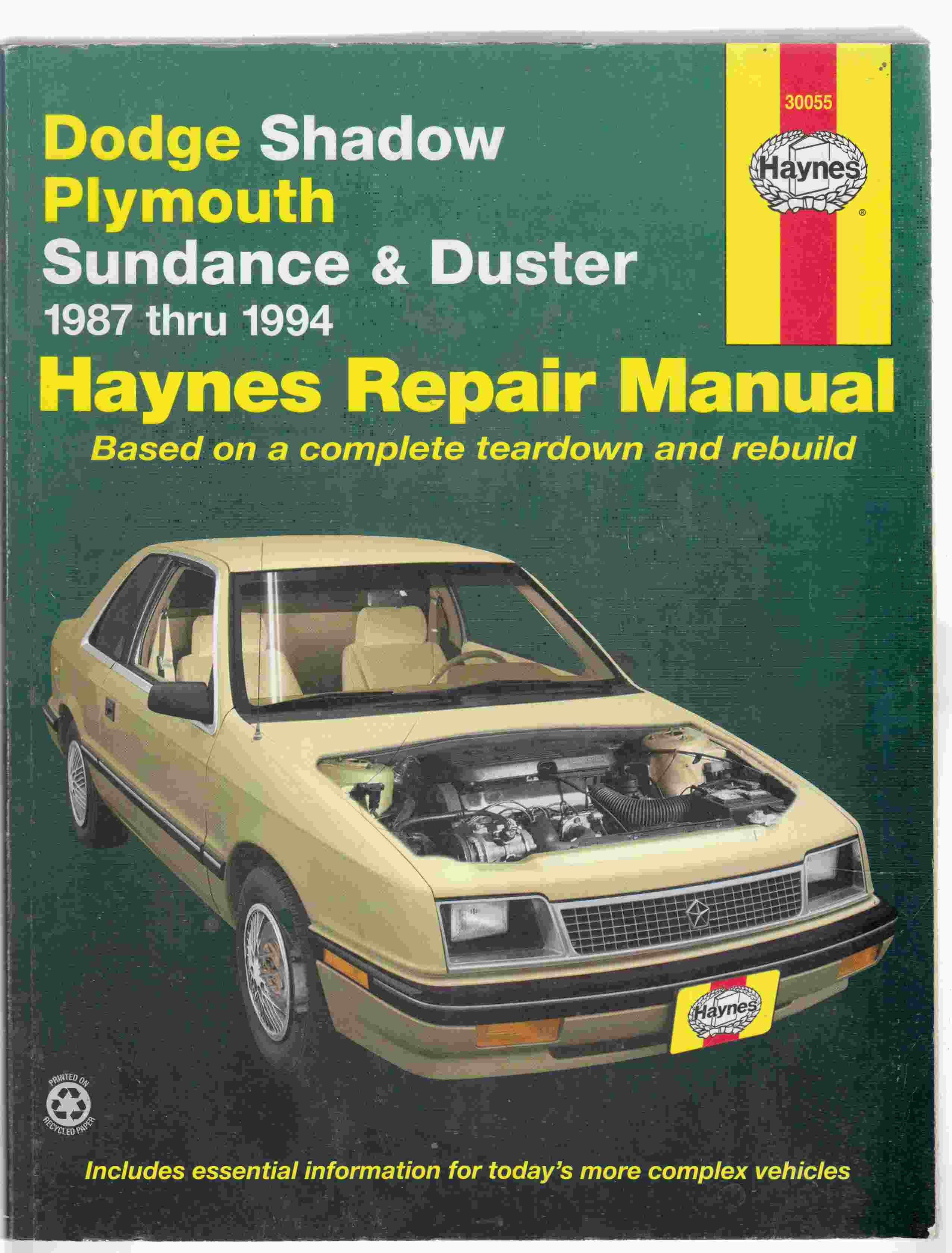 Dodge Shadow Plymouth Sundance & Duster 1987 Thru 1994