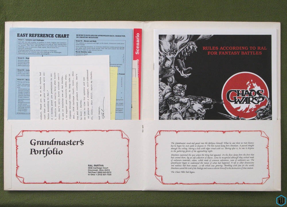 CHAOS WARS: Fantasy Battles Game Rules Folder Ral Partha | eBay UK