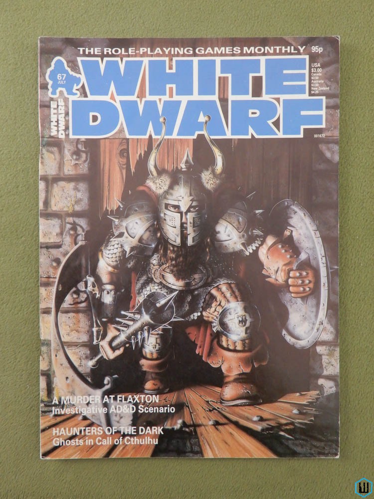 White Dwarf Magazine, Issue 67 (Golden Heroes adventure, Call of Cthulhu)