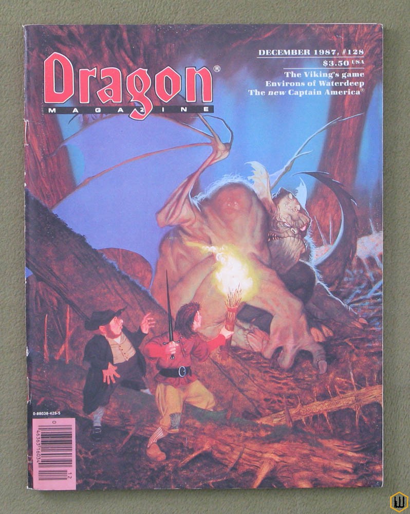 Dragon Magazine, Issue 128: Forgotten Realms, Gamma World, Marvel Super Heroes