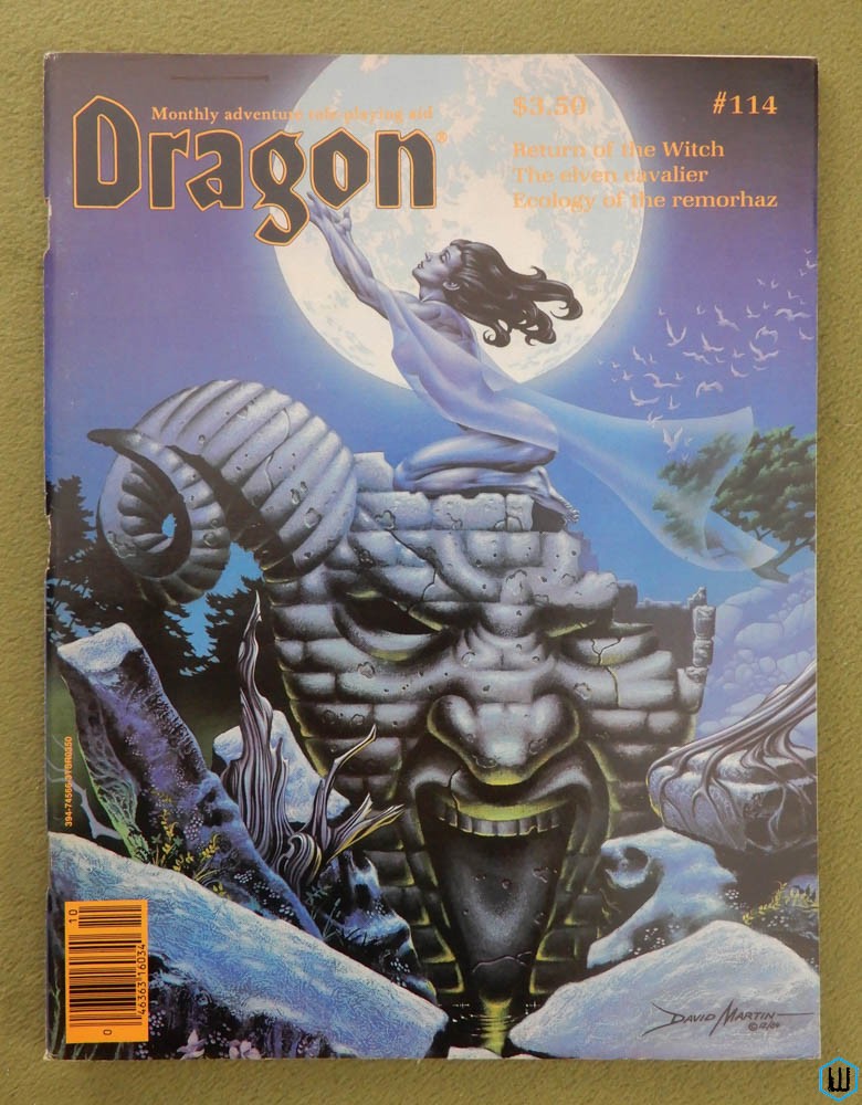 Dragon Magazine, Issue 114 (Witch, Top Secret, Marvel Super Heroes ...