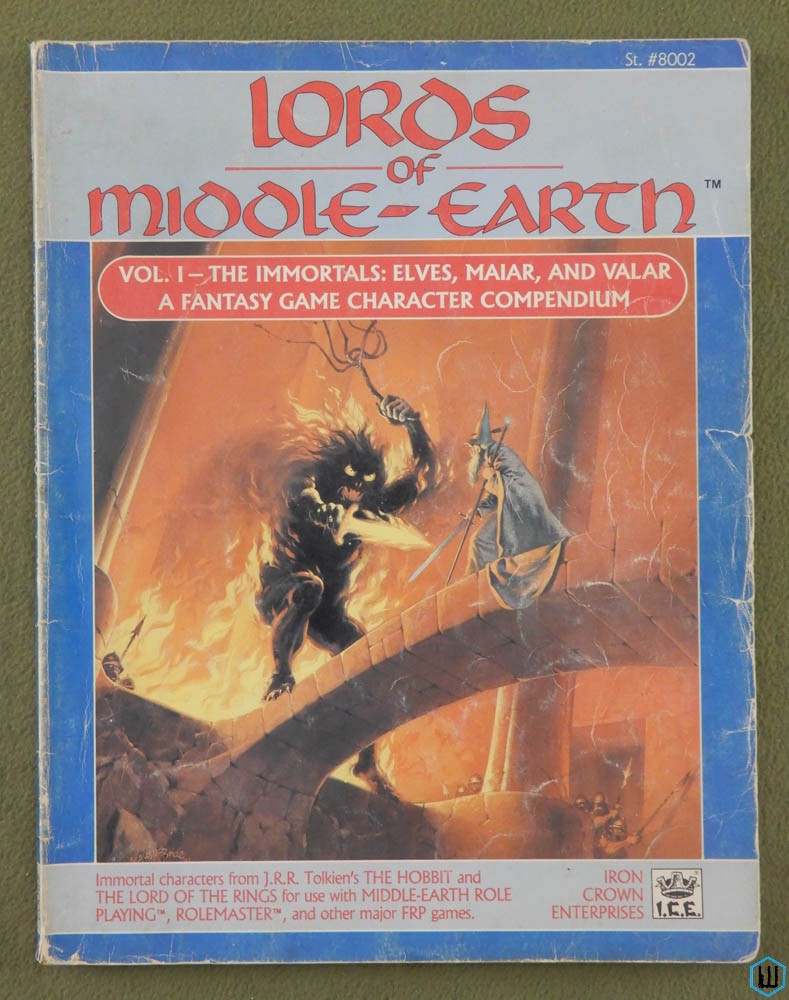 Lords of Middle-Earth Vol 1 Immortals WORN (Middle Earth Role Playing MERP)