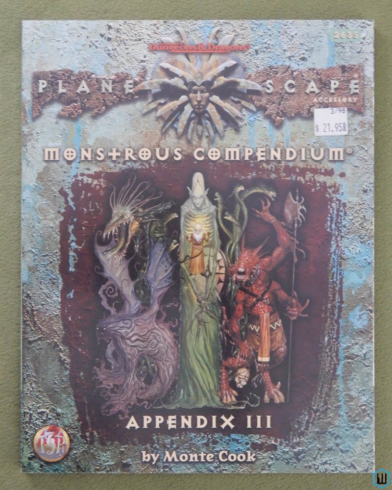 Planescape Monstrous Compendium Appendix III 3 (Dungeons Dragons ...