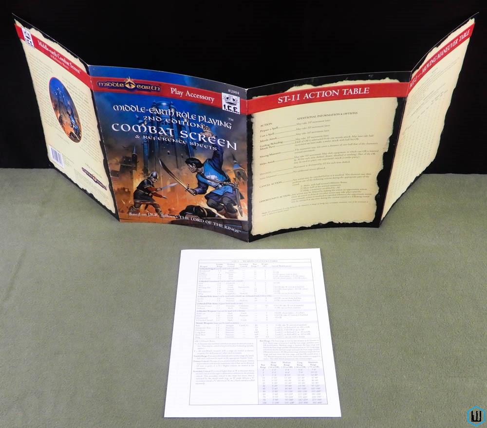 Middle Earth Role Playing: Combat Screen & Reference Sheets (2nd ...