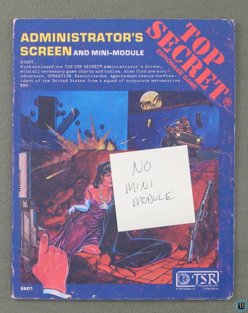 Administrator's Screen (Top Secret RPG GM Shield) No Mini-module