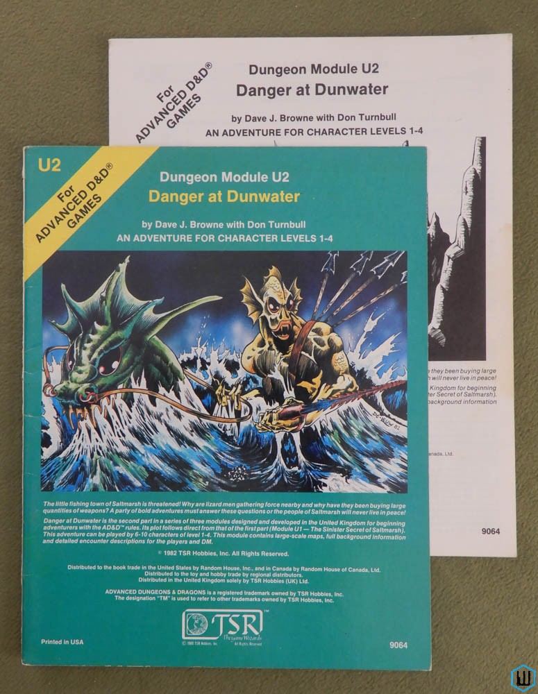 Danger at Dunwater (Advanced Dungeons Dragons U2) Original 1982 edition