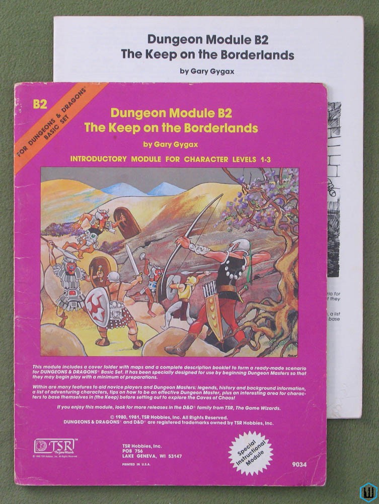The Keep on the Borderlands (Dungeons Dragons Module B2) Original 1981 ...