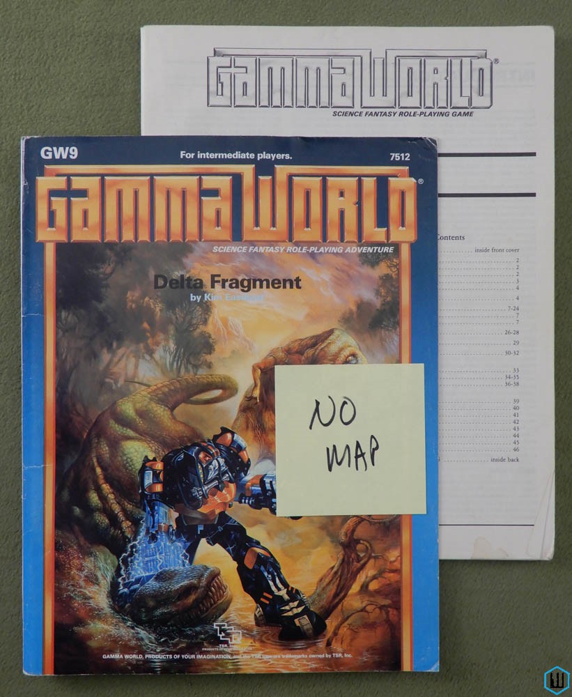 Delta Fragment (Gamma World Module GW9) Original 1987 edition w Poster Map
