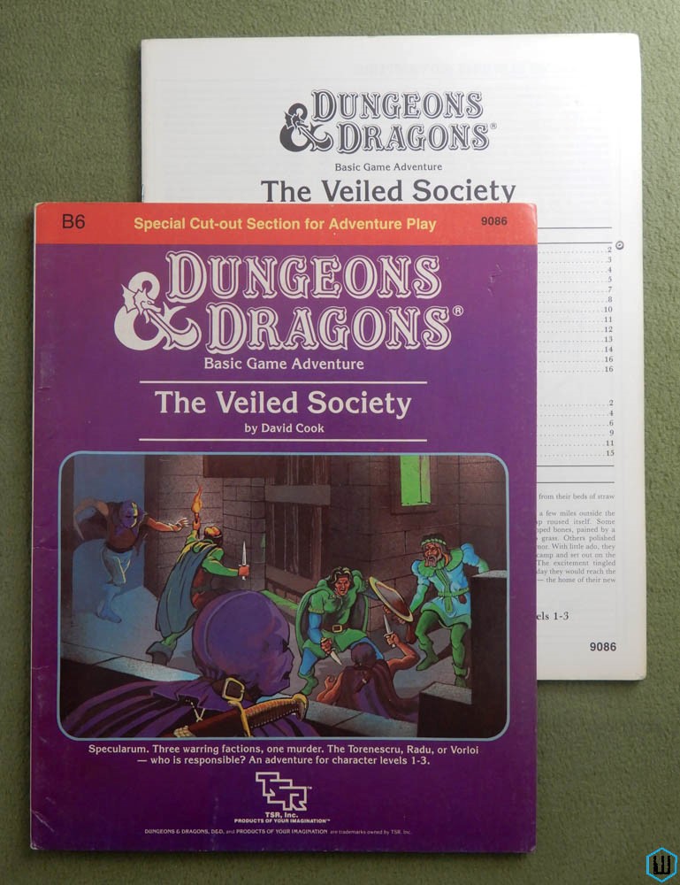 The Veiled Society (Dungeons & Dragons Module B6) Original 1984 edition