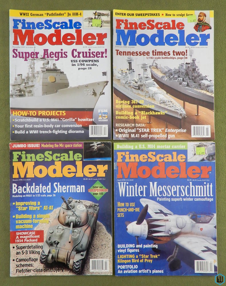 Fine Scale Modeler: 4 magazine lot (Dec 1997 Feb March April 1998)
